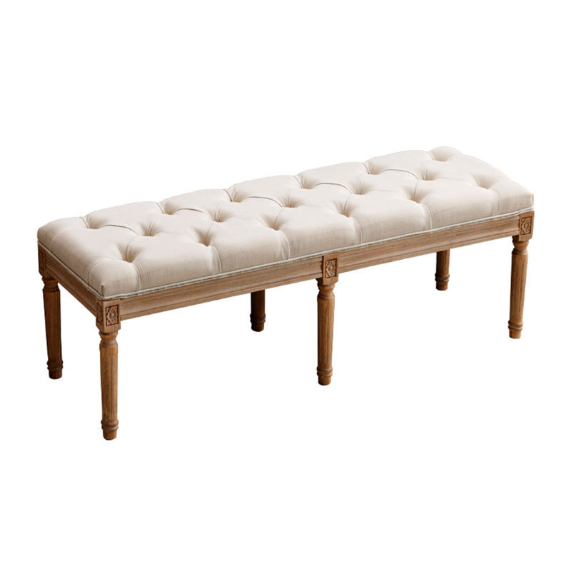 House of Hampton Upholstered Tufted Bench Ottoman Dining Bench Bedroom Bench Footrest Stool Accent Bench For Entryway Dining Room Living Room Beige Wayfair